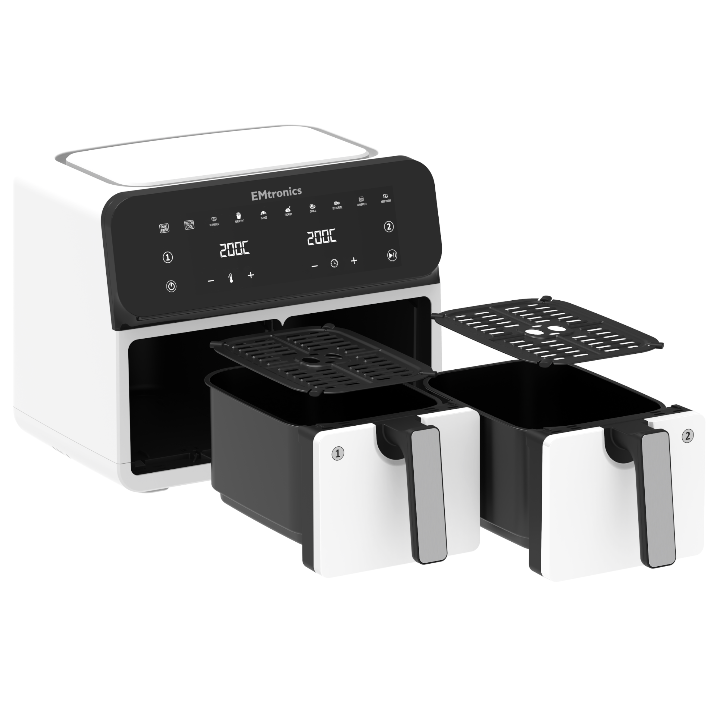 EMtronics Double Basket Air Fryer Dual Drawer 8 Litre - Various Colours | eBay UK