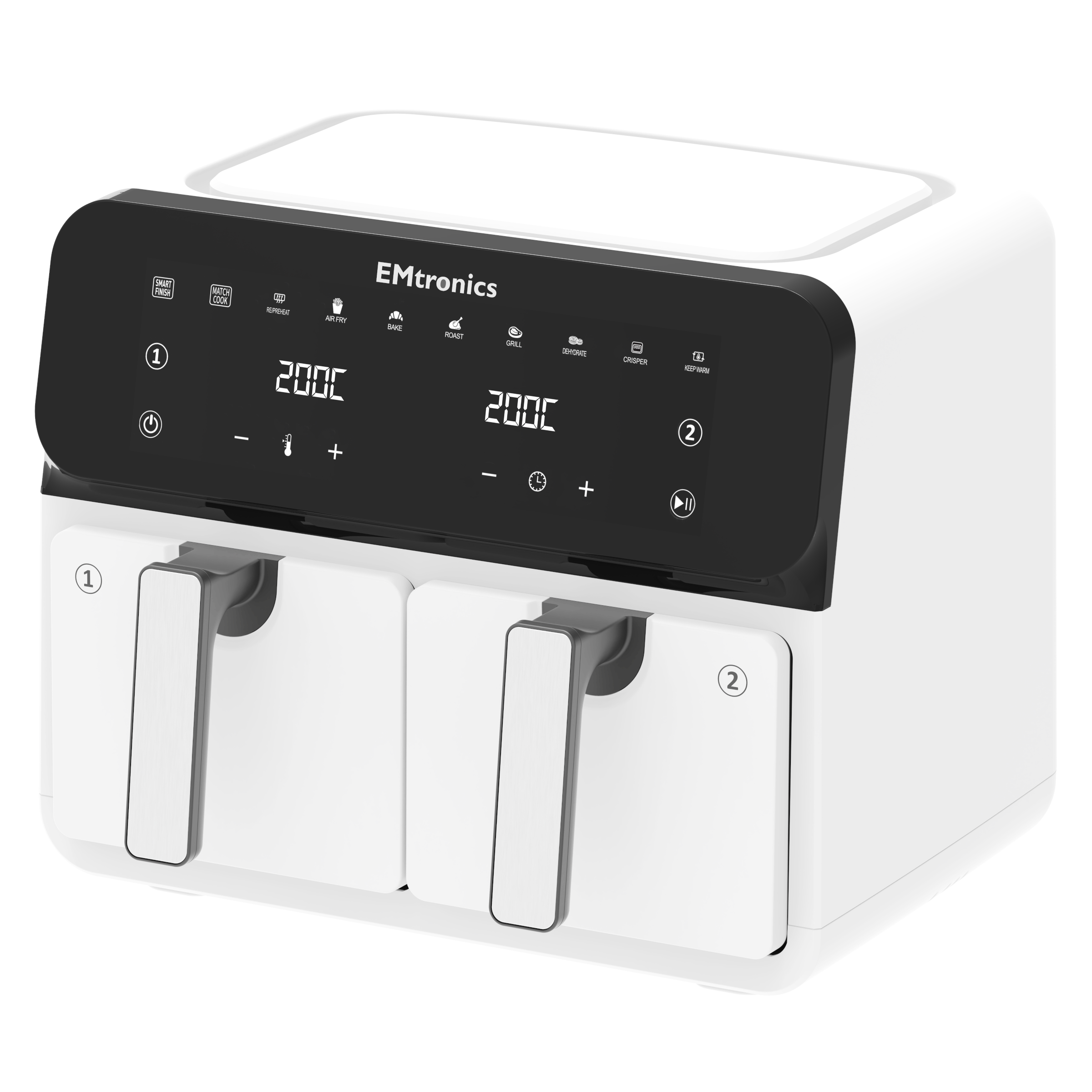 EMtronics Double Basket Air Fryer Dual Drawer 8 Litre - Various Colours | eBay UK